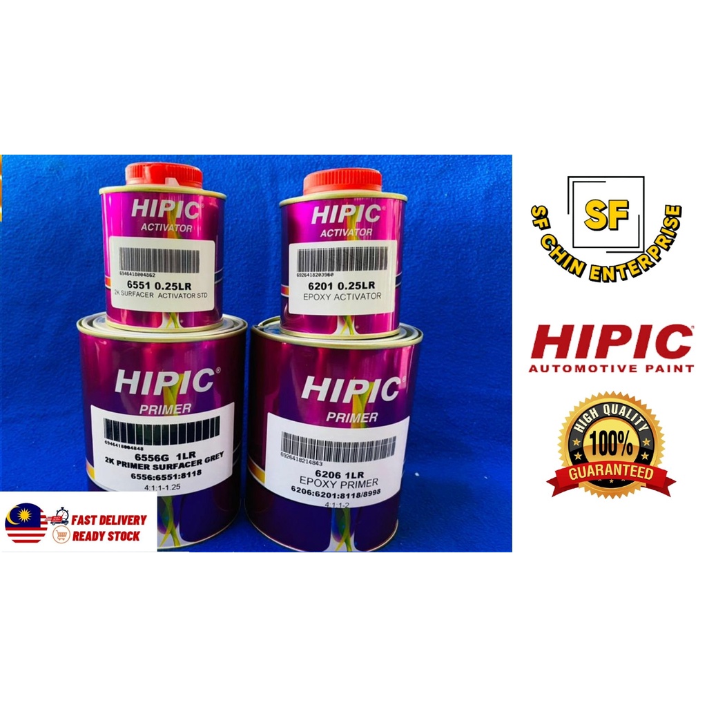 HIPIC 6206 & 6556 2K Epoxy Primer 4:1 1Liter & Activator 250ML | Shopee ...