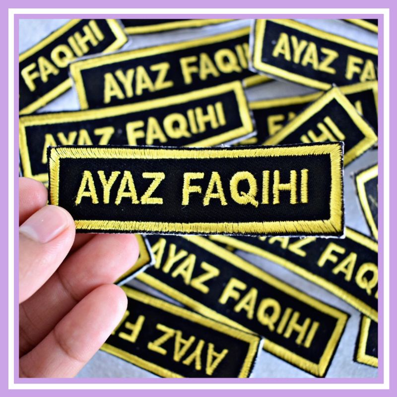 💥MURAH💥NAME TAG SULAM (MIN. 3pcs/per NAMA / TANDA NAMA EMBROIDERY ...