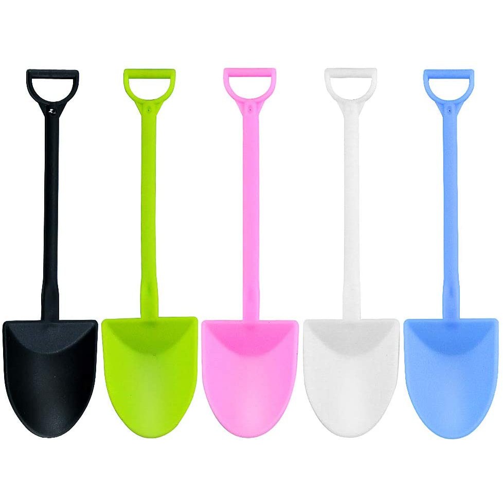 100Pcs Colorful Mini Shovel Shape Spoons,Disposable Plastic Ice Cream Dessert Pudding Yogurt ...
