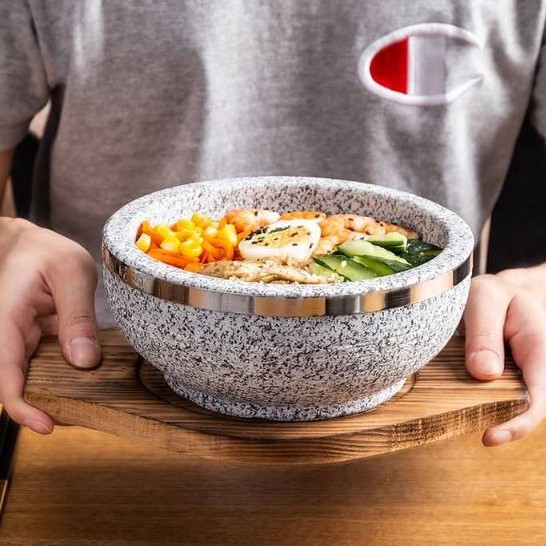 Korean Stone Bowl 16cm /Sizzling Hot Pot / Traditional Korea Stone Bowl ...