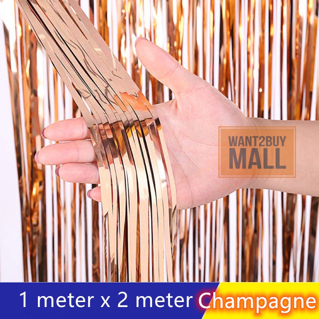 🇲🇾 🏆 Foil Rain Curtain Metallic Birthday Wedding Balloon Festival Wall ...