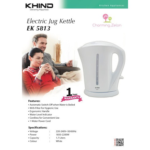 Khind Electric Jug Kettle (EK5813) | Shopee Malaysia