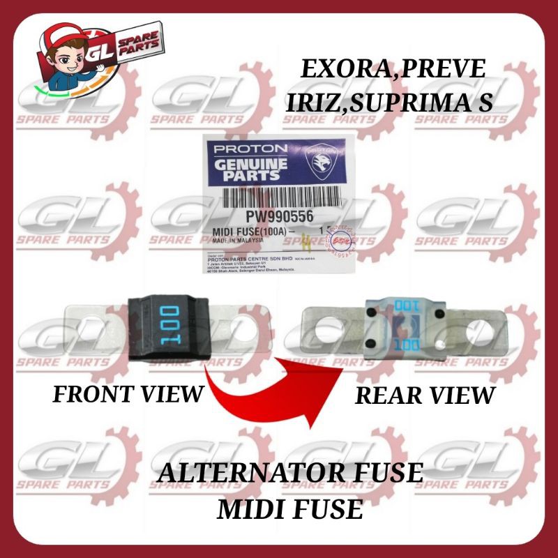 MIDI FUSE (ORIGINAL) PROTON PREVE IRIZ EXORA SUPRIMA S (100A)(BLACK ...
