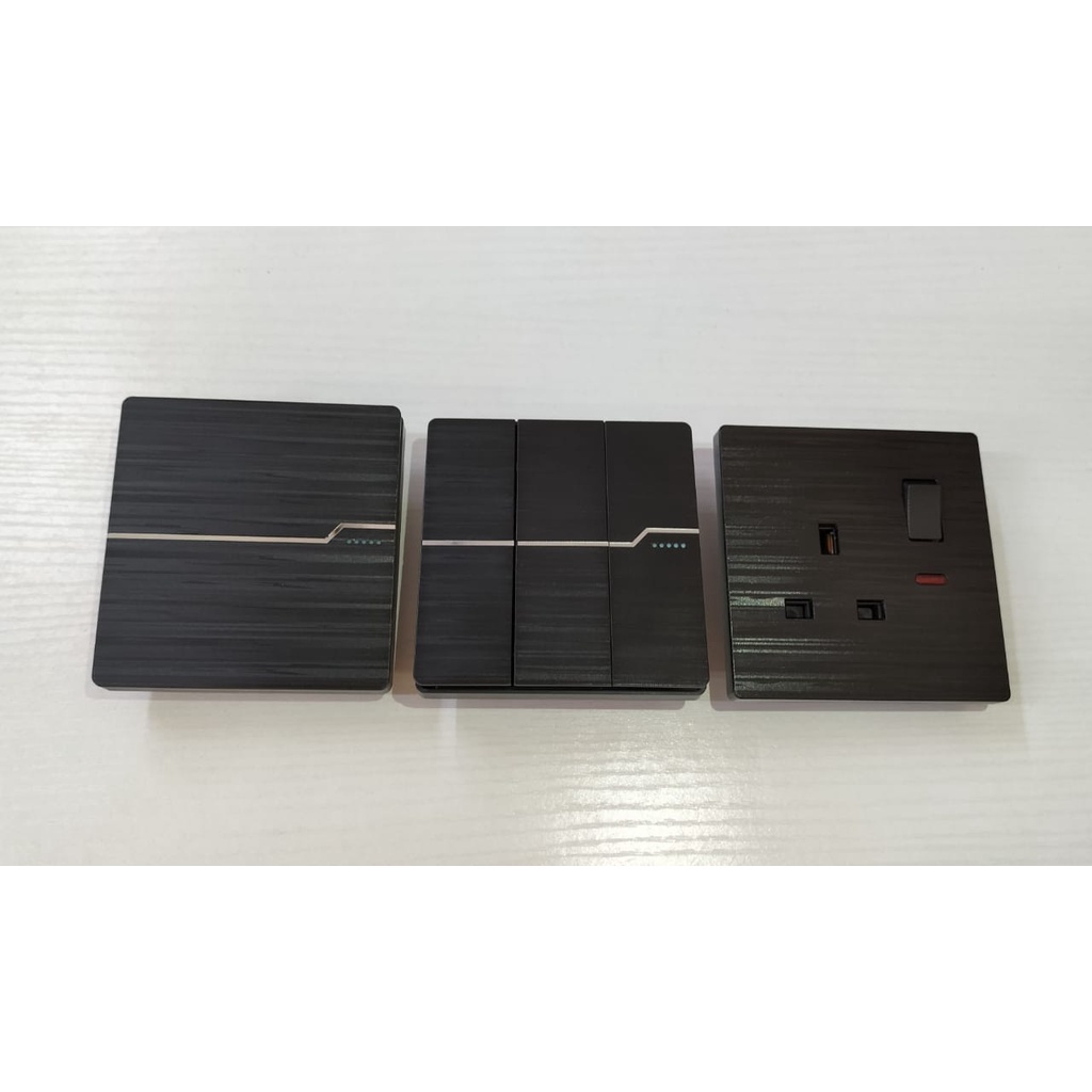 SWITCH SOCKET 13A/ SWITCH/BLACK/DESIGNER/MODERN | Shopee Malaysia