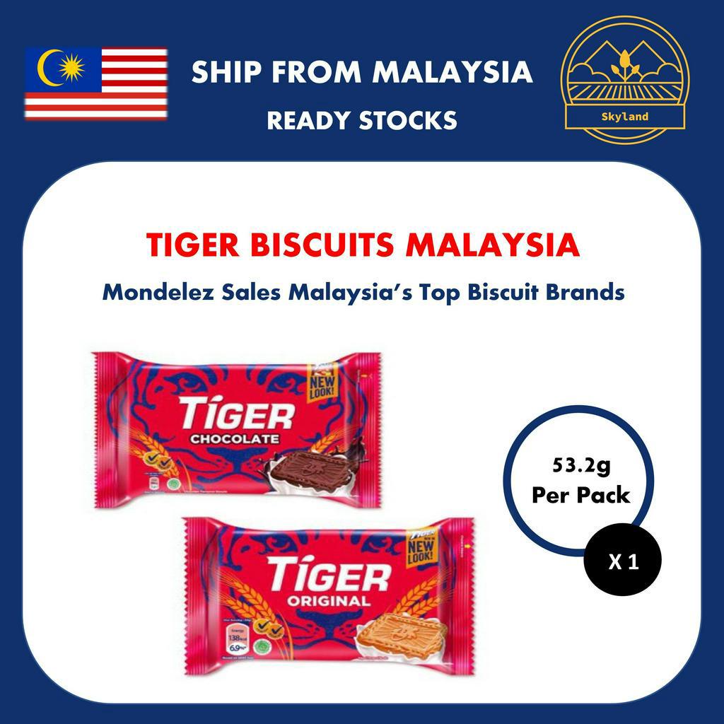 Tiger Biscuit Malaysia 60g per pack Original or Chocolate Flavours ...