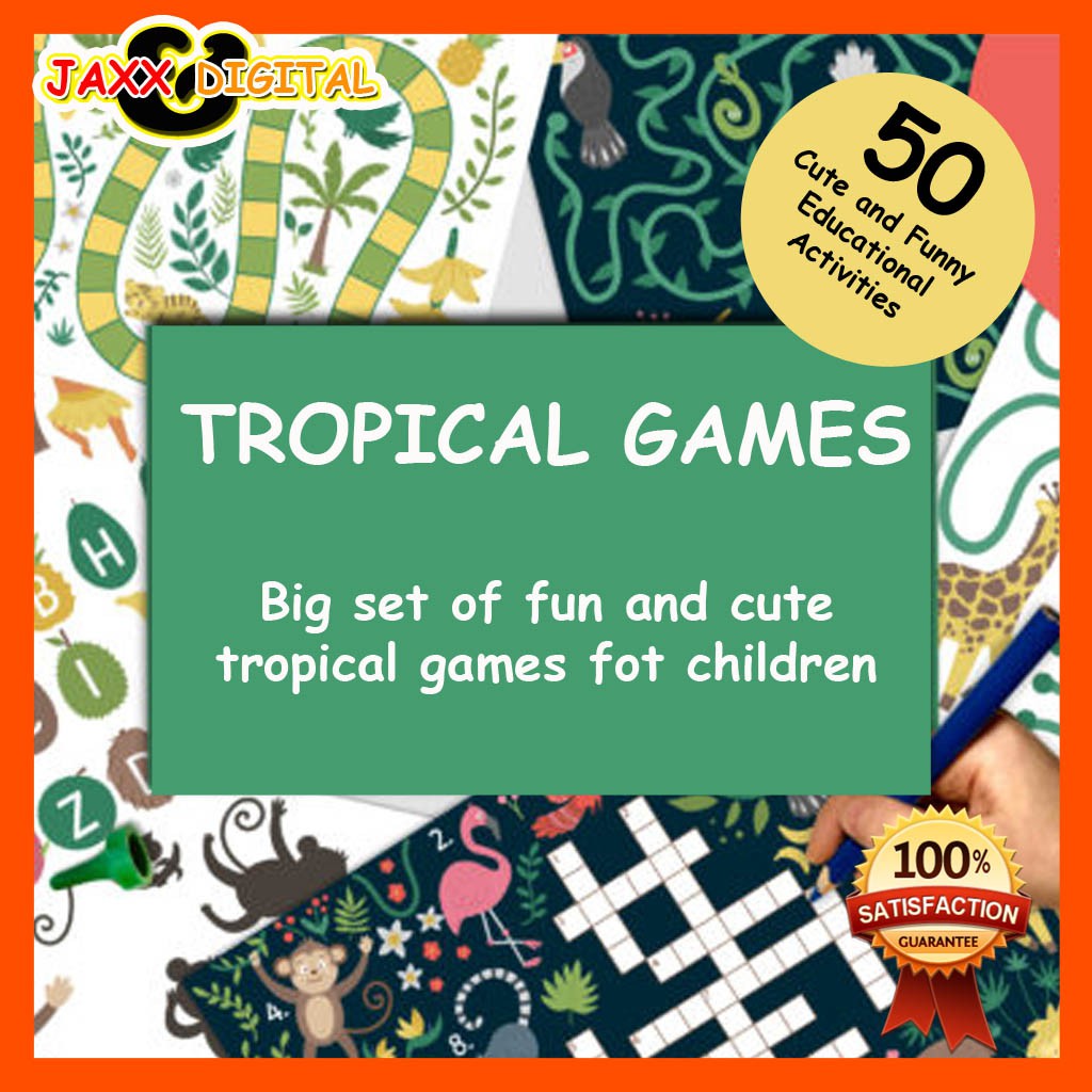 Printable Activities For Kids Tropical Games Workbook (Soft Copy Pdf ...