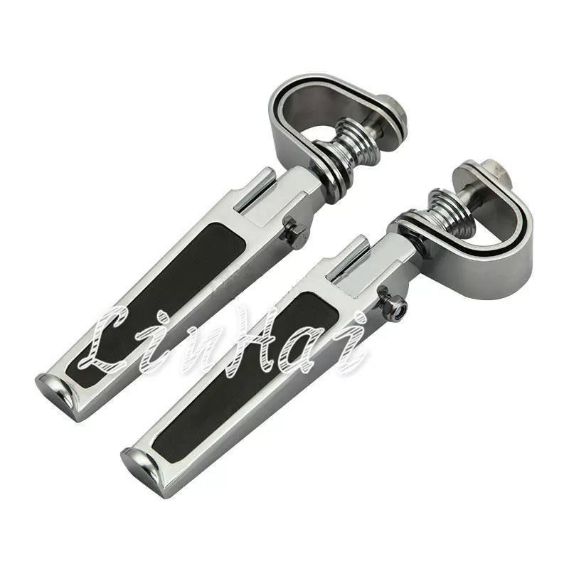 Chrome Folding Motorcycle Foot Pegs Foot Rest Kit Fit For Harley Dyna ...