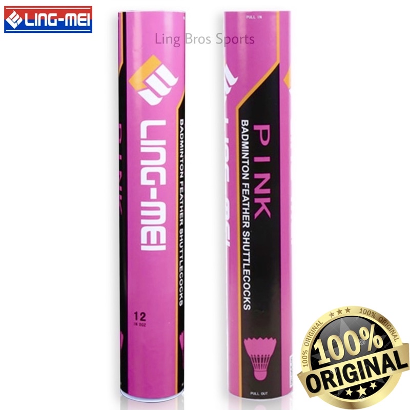 Ling-Mei Shuttlecocks (Red Pink Green Golden Dimgray Black) 100% ...