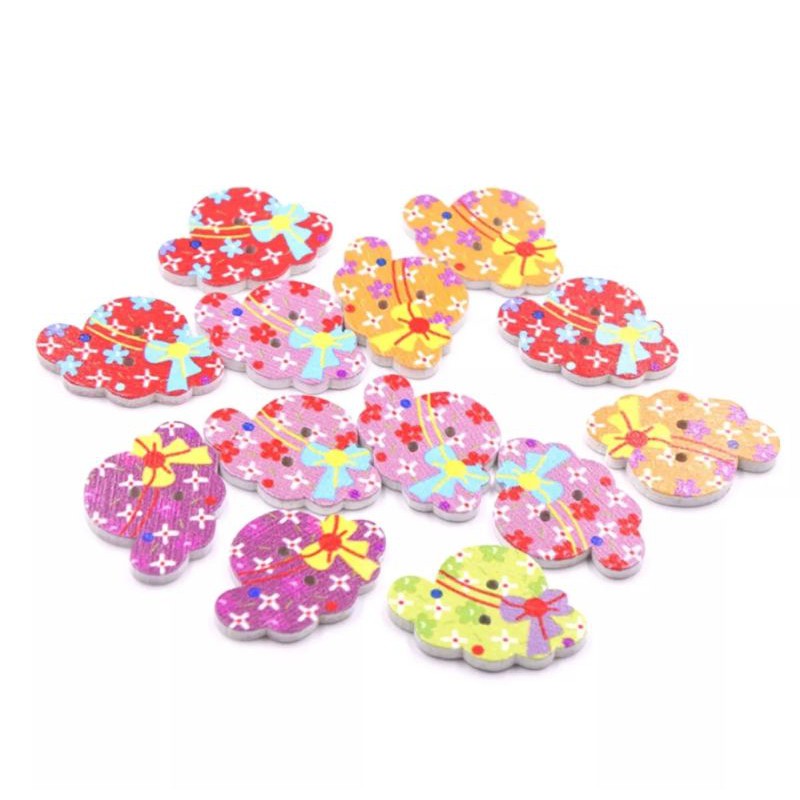 💥50pcs🇲🇾Butang Kayu Topi/Hat Wooden Button size 27mm (colour mixed ...