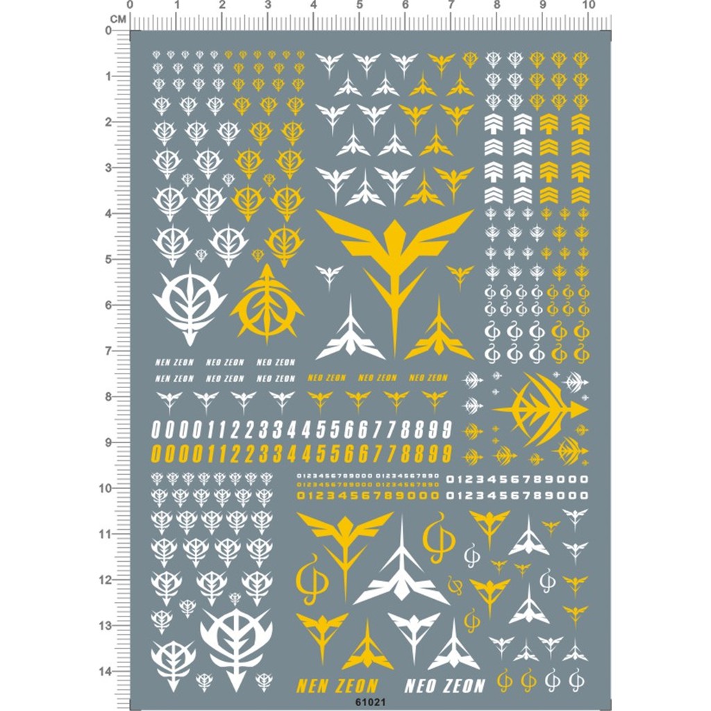 [GD] Waterslide Decal - Zeon (Generic Logo/Number/Military Ranks) MEGA ...