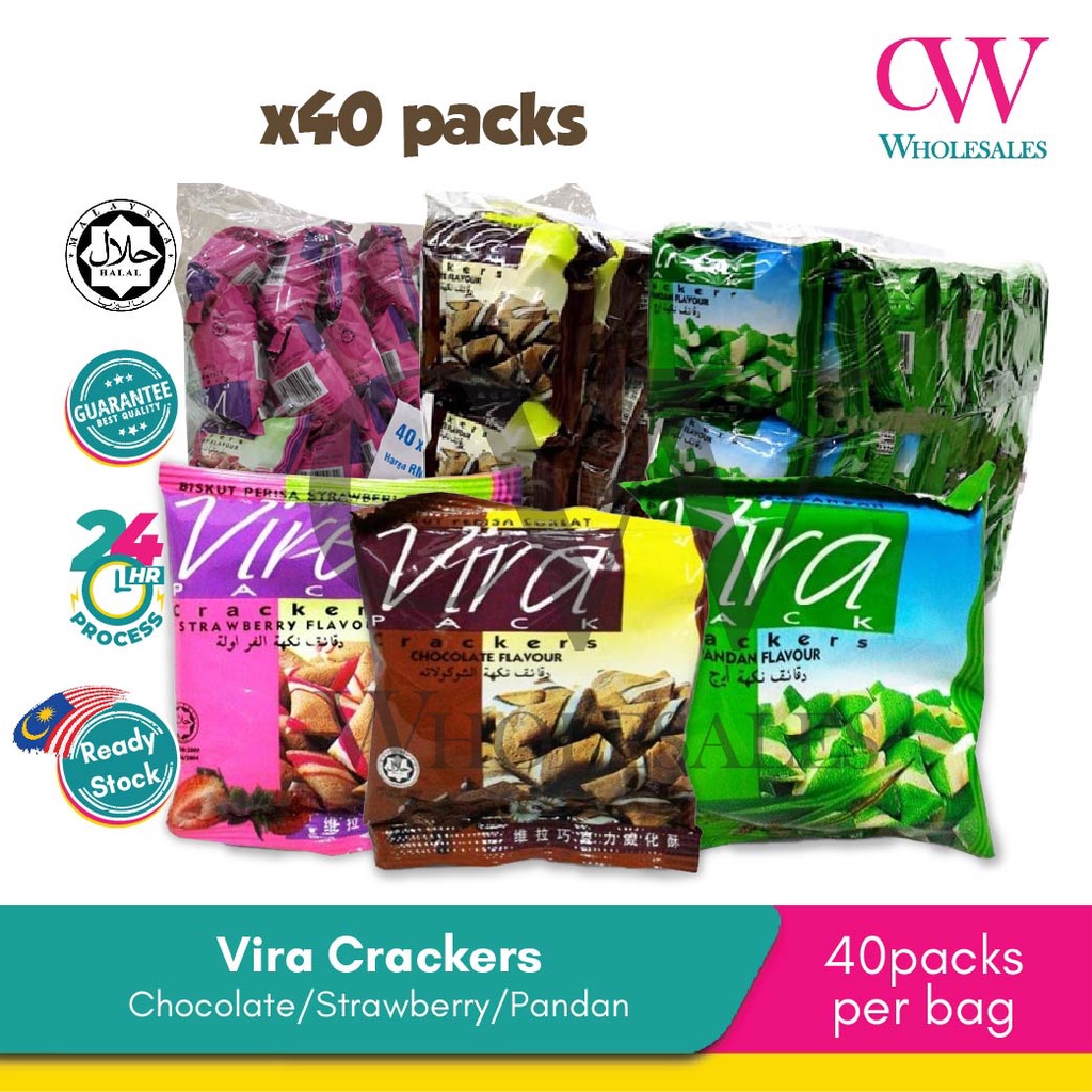 Vira Crackers 40's Chocolate, Strawberry & Pandan | Shopee Malaysia