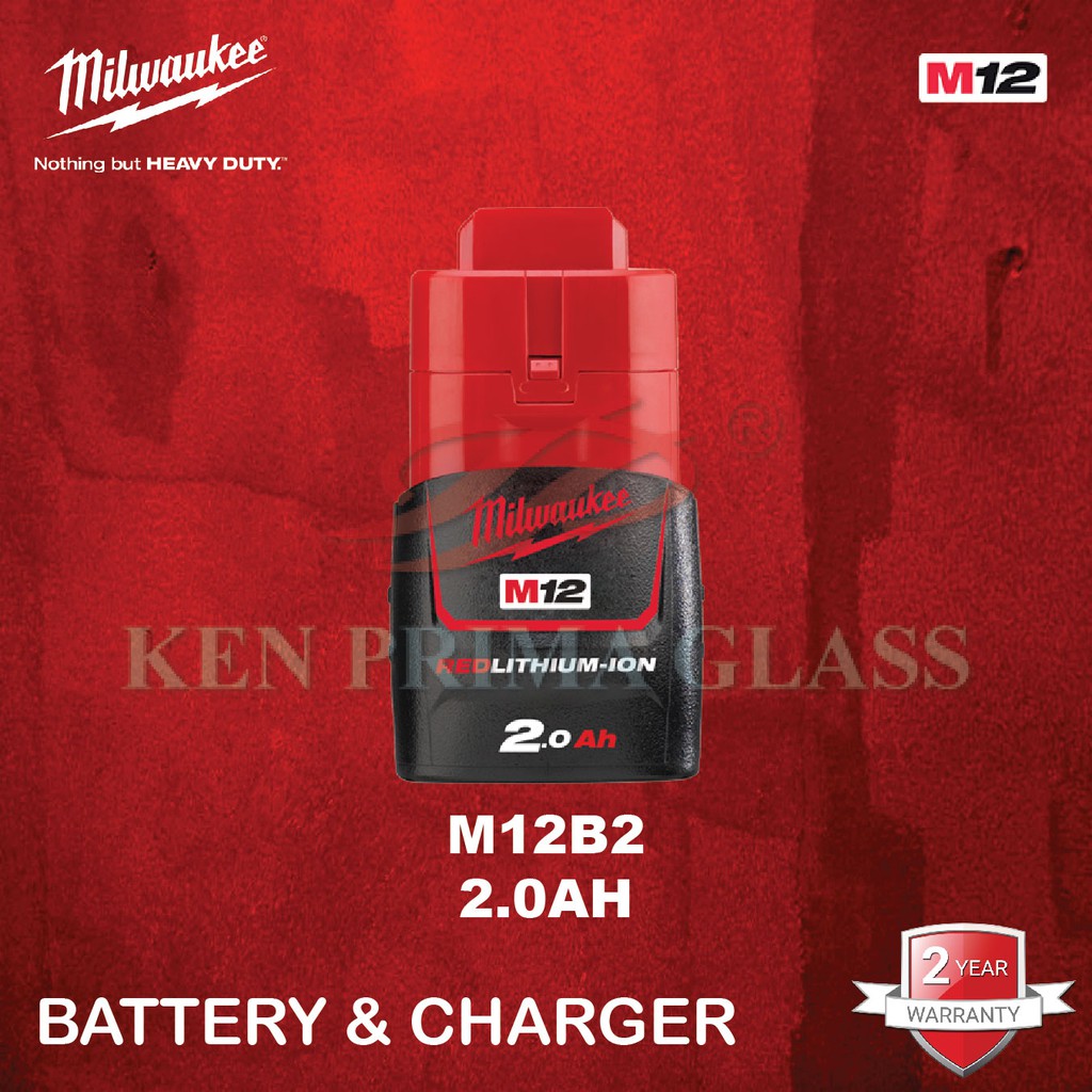 Milwaukee M12 Battery M12B2 (2.0Ah) M12B3 (3.0Ah) | Shopee Malaysia
