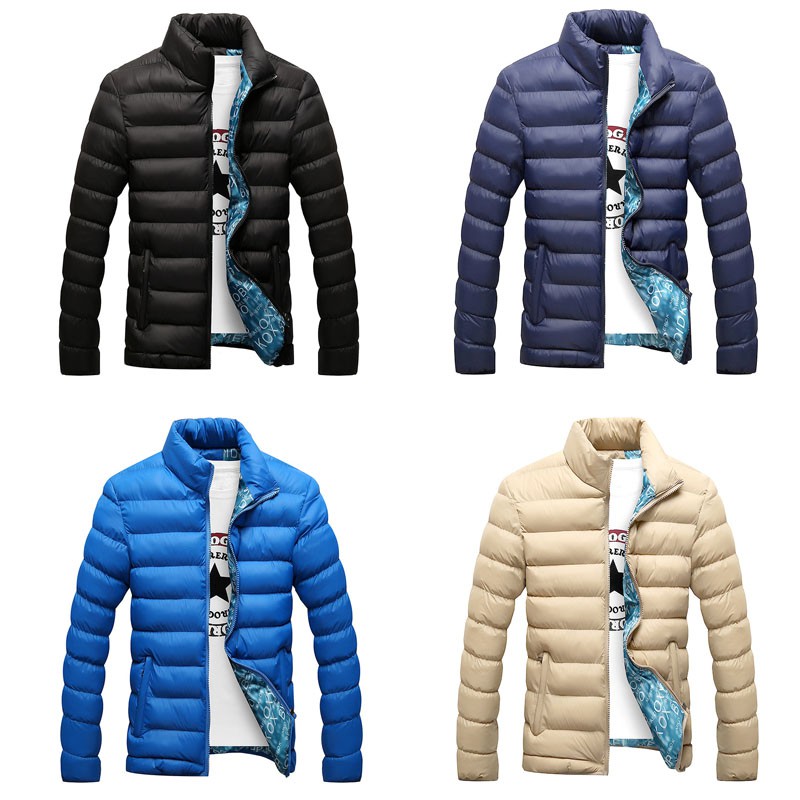 Korean Men's Winter Jacket Stand Collar Coat Baju Sejuk Jaket Lelaki ...