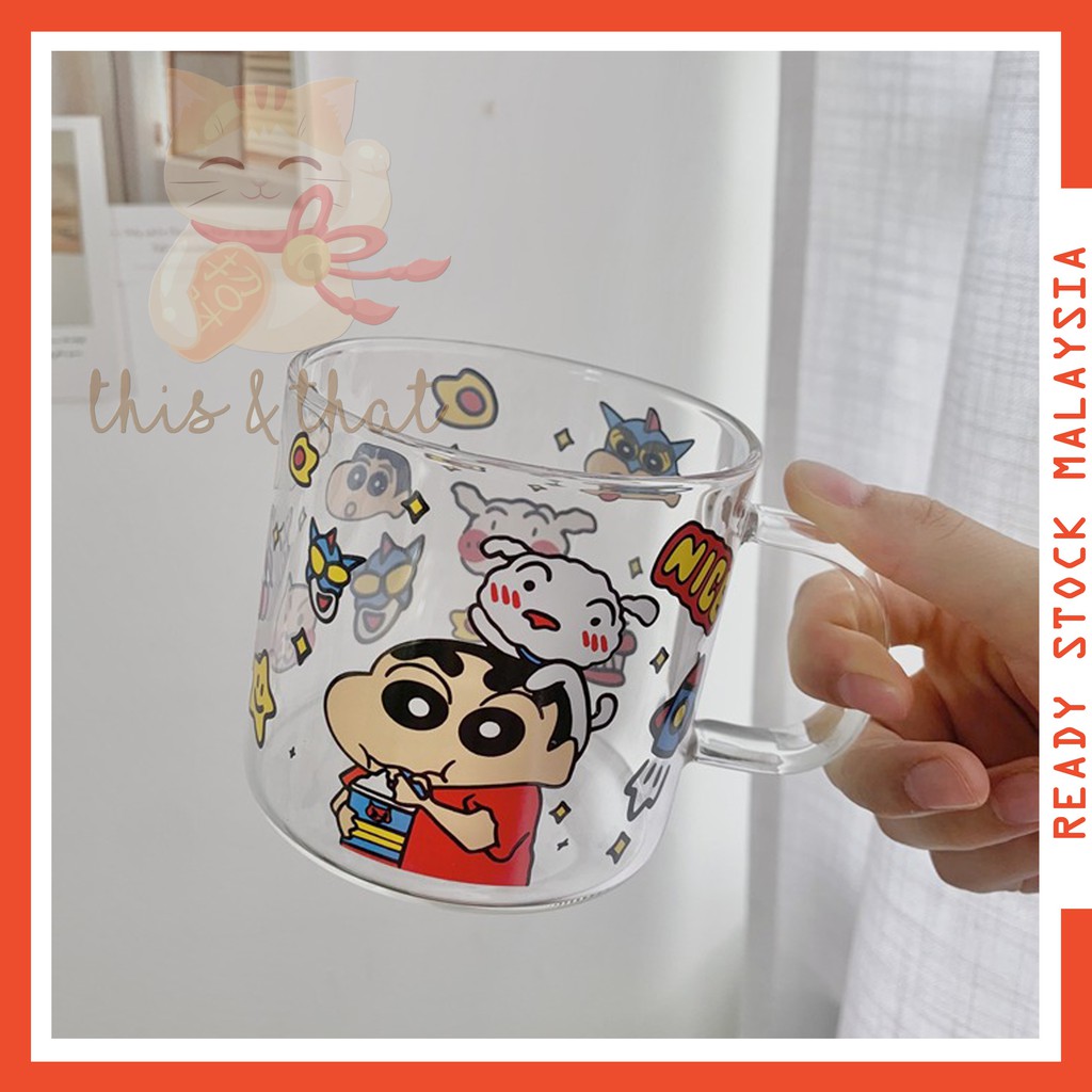 Crayon Shin Chan 蜡笔小新 ⭐ Glass Drink Cup High Temperature Household Cup ...
