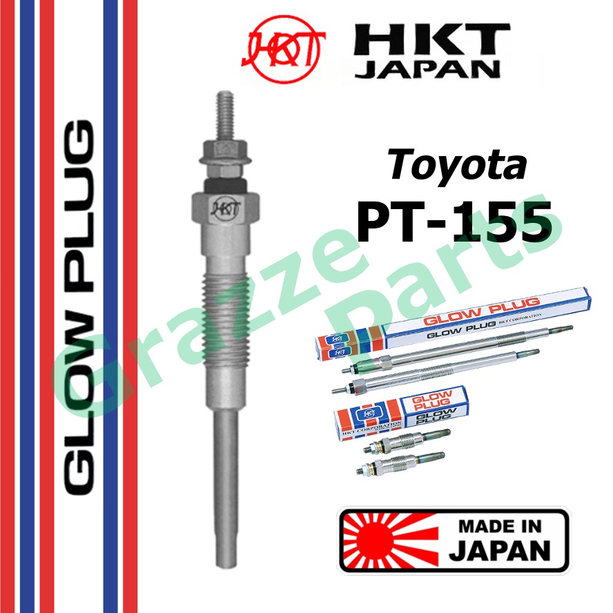 HKT 100% Made In Japan Heater Glow Plug PT-155 / 19850-54120 Toyota Hilux Hiace Land Cruiser ...