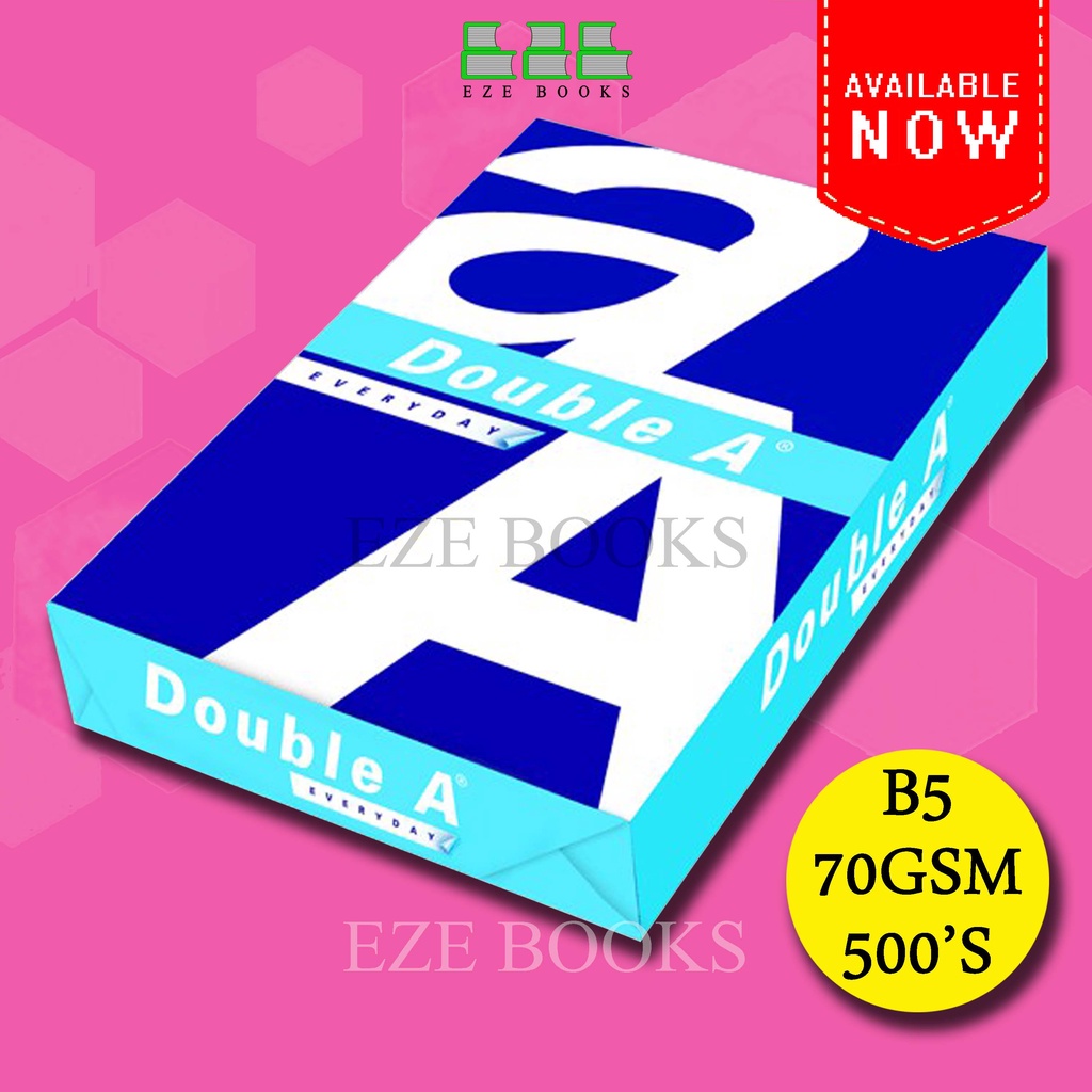 (EZE) DOUBLE A B5 PAPER 70GSM 500'S - 182MM X 257MM | PHOTOCOPY, LASER ...