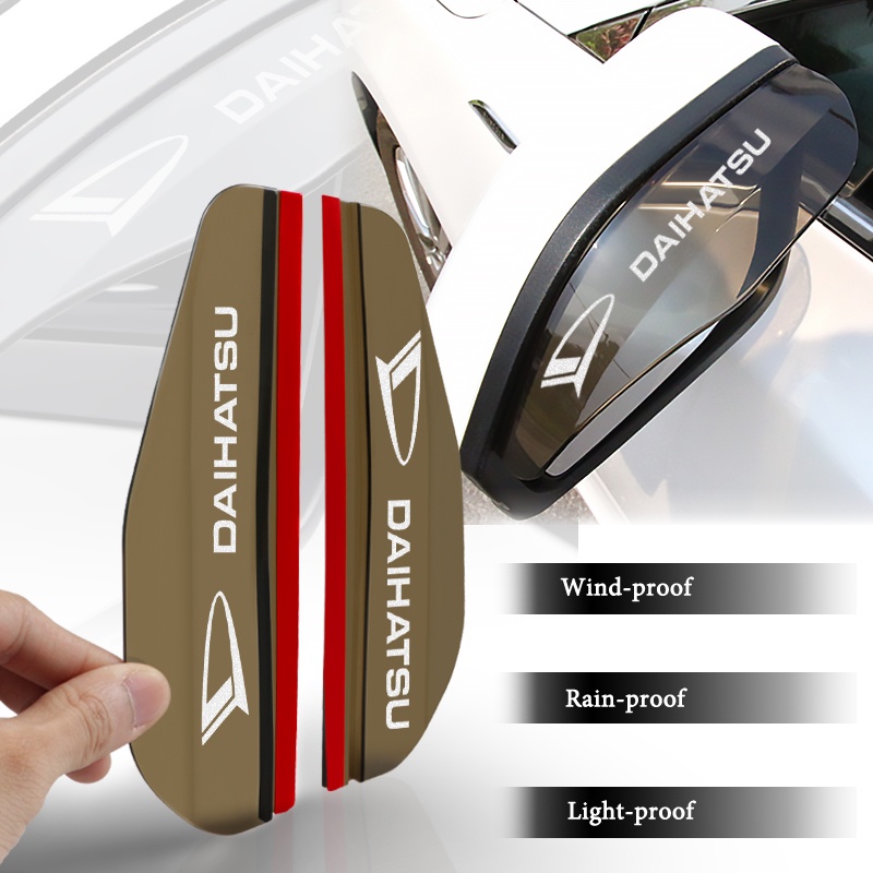 2pc Car Soft Rubber Rain Eyebrow Side Rear View Mirror Visor For ...