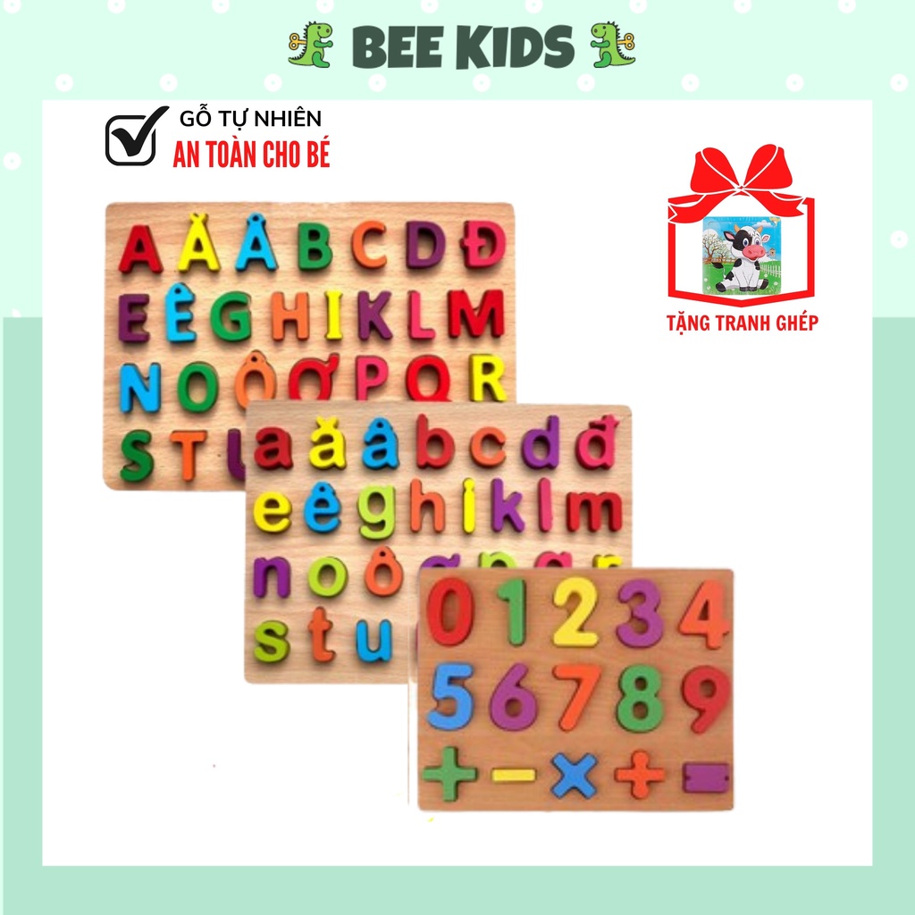 Beekids Wooden Vietnamese Alphabet Puzzle Toy with Uppercase, Lowercase ...