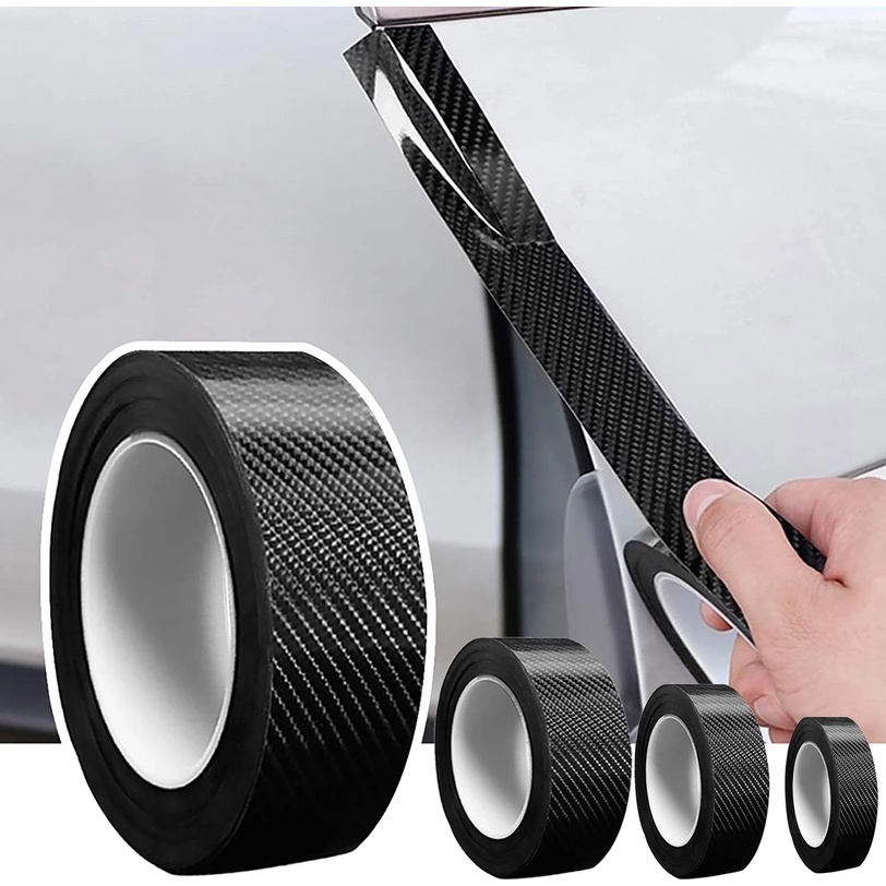 3/5m 3D Carbon Fiber Adhesive Tape Auto Door Sill Bumper Protector ...