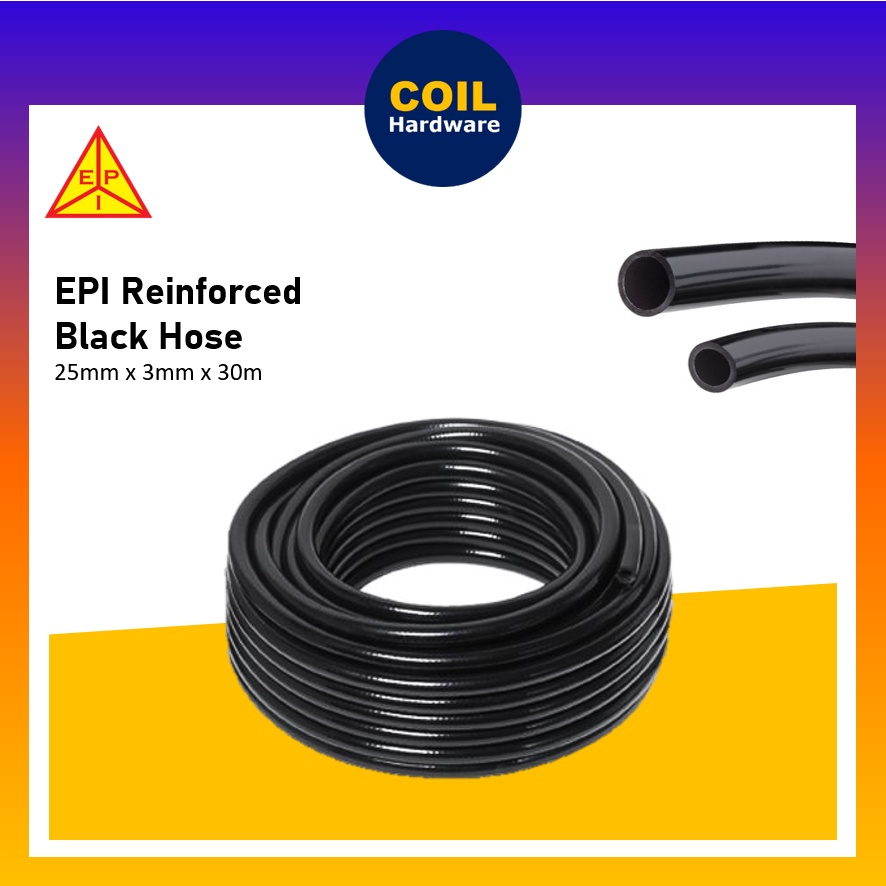[30 Meter] EPI Reinforced PVC Black Hose | Hos Hitam PVC | 25mm x 3.0mm ...
