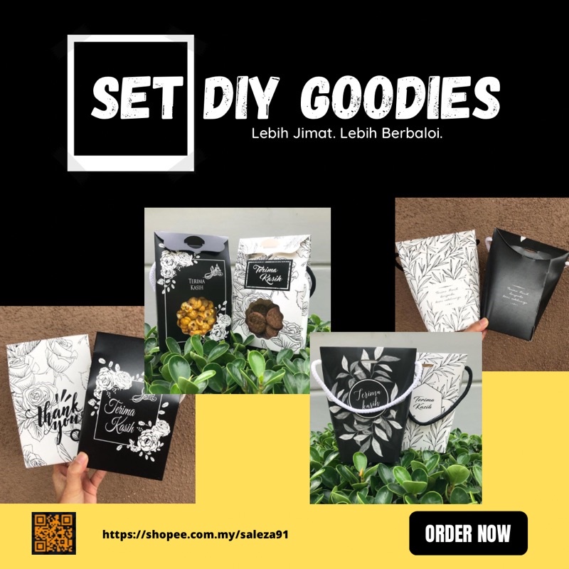 Set Diy Goodies Box Black/White Series | 50pcs per Set | Goodies ...