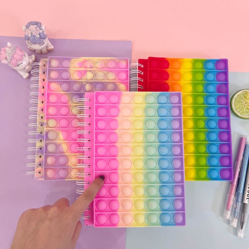 Pop It Bubble Notebooks Silicone Bubble Notebook A5/ A6 Pop It Pencil ...