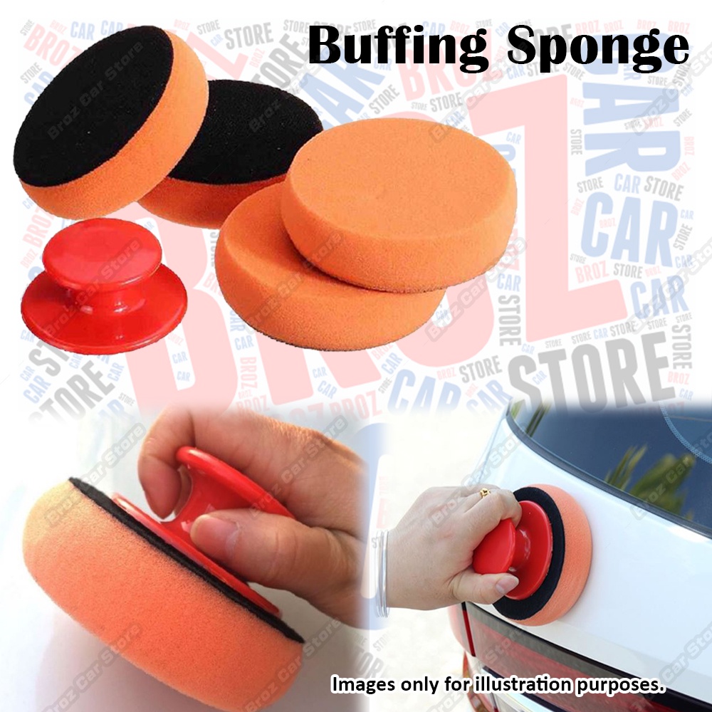 Car Buffing Sponge Wax Polish Pad Cleaning Kit Gripper Handle Foam ...