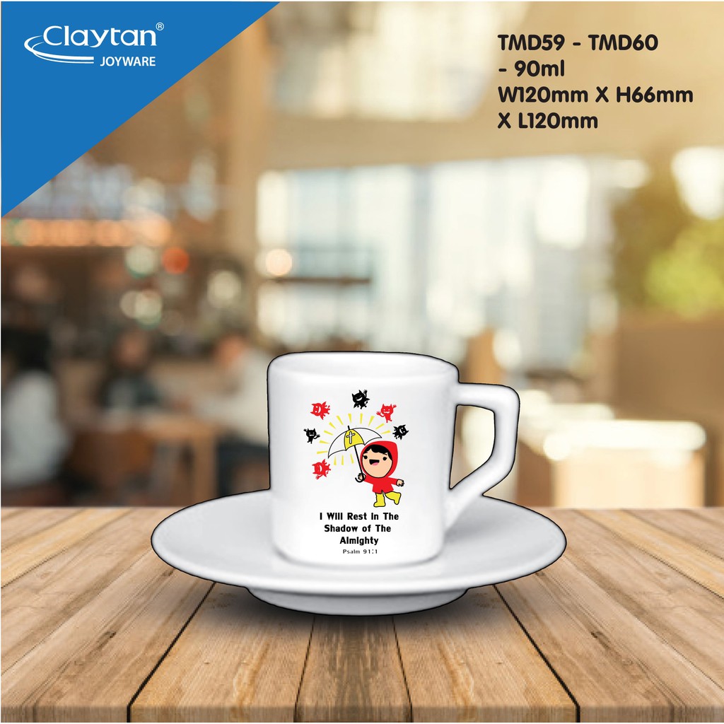Claytan Joyware Series Mug & Saucer TMD59&TMD60 90ml - Scripture Design ...