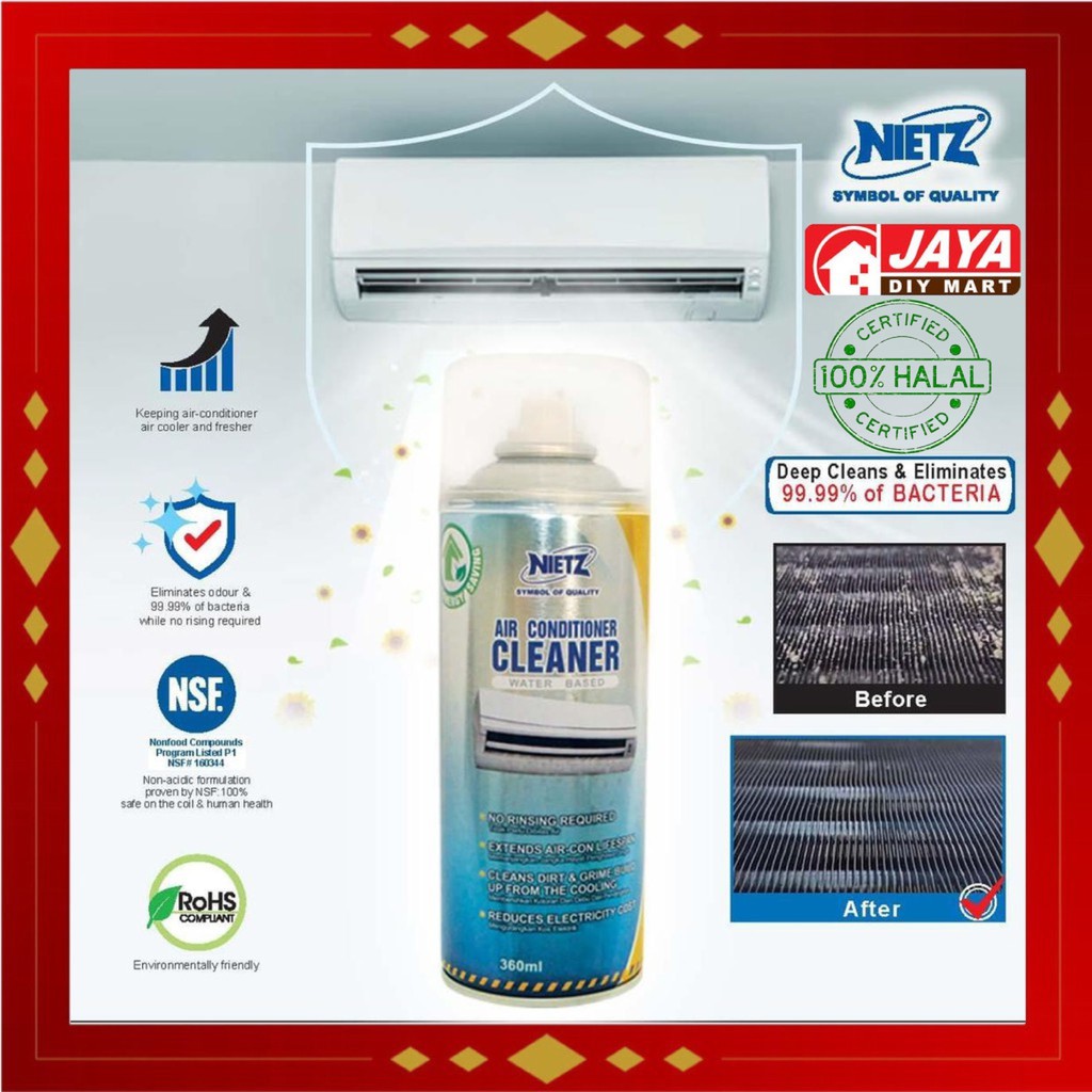 [READY STOCK] Nietz Air Conditioner Cleaner 360ml + FREE N10 400ml ...