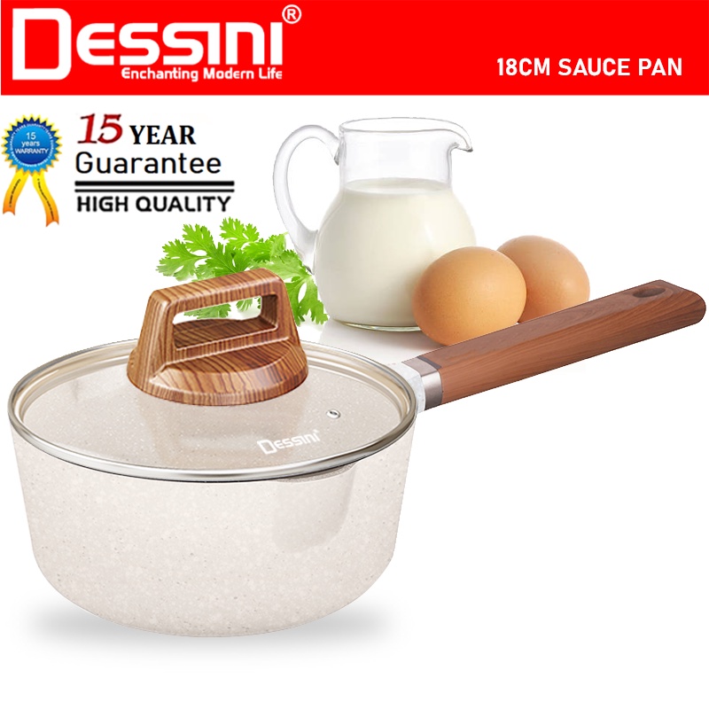 DESSINI ITALY 18CM Maifan Stone Sauce Pan Induction Non Stick Milk Pot ...