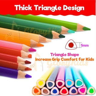 Jumbo Triangle Colour Pencil | Erasable Color Pencil Kids | Pensil ...