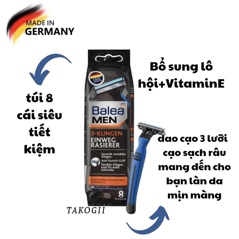 (German Bill) Balea sharp 3-blade razor 8 pieces | Shopee Malaysia