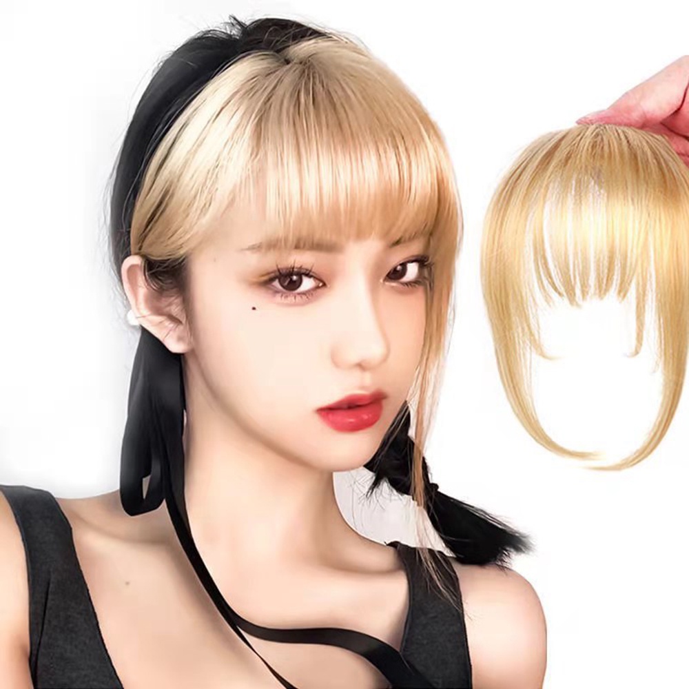 XJ-Cartoon Bangs Wig Jennie Blonde Bangs Dyed Invisible Air Qi Bangs ...