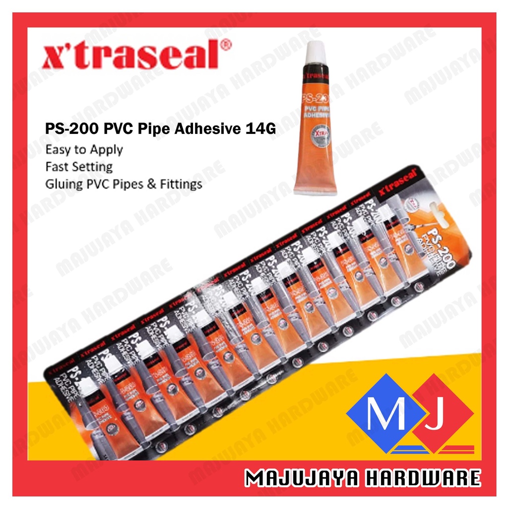 X'TRASEAL PS-200 (1PCS) PVC Pipe Adhesive Glue Gam PVC 14gm PVC 胶水 Gum ...