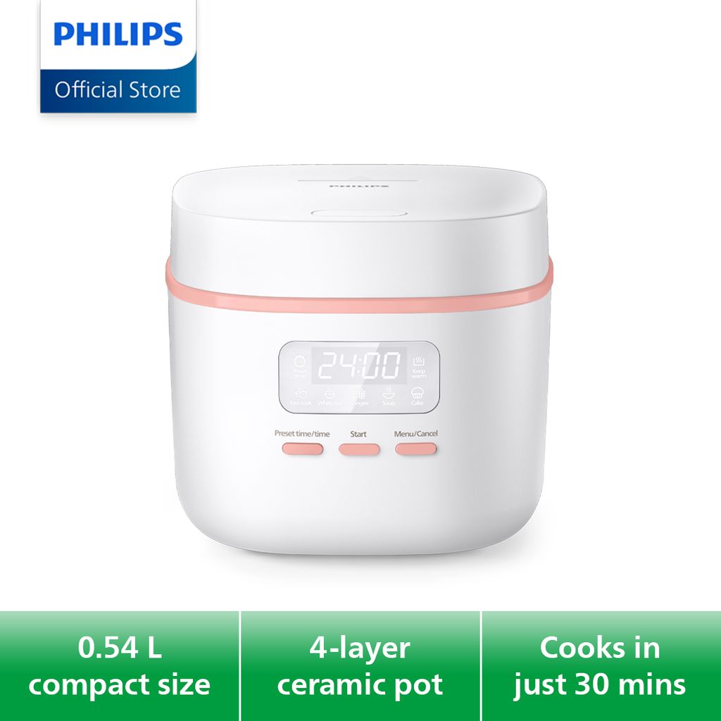 Philips 3000 Series Mini Rice Cooker - White (0.54L) HD3064/62/HD3064 ...