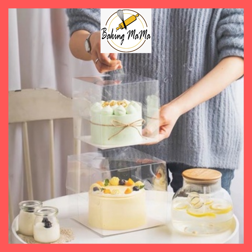 Transparent baking plastic mousse cake packaging box portable dessert ...