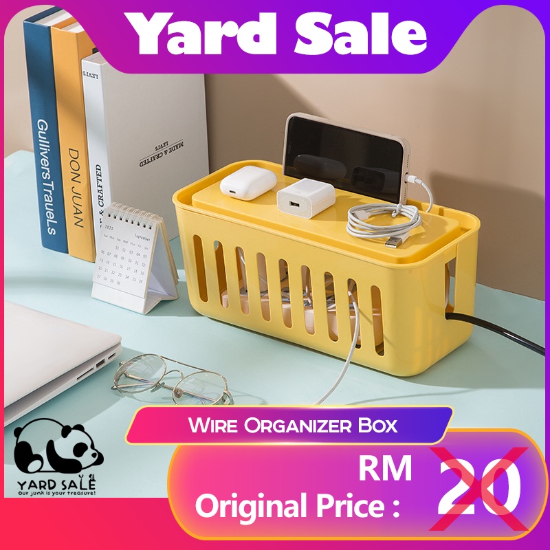 Yard Sale - Wire Organizer Box Power Cord Socket USB Cable Storage Box ...