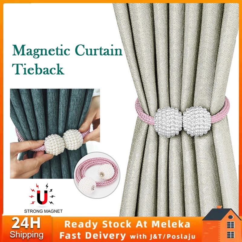 1x Pearl Magnetic Curtain Rings Curtain Clip Curtain Holder Tirai ...