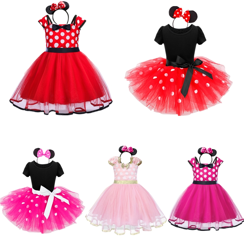Disney Princess Girls Summer Minnie Mouse Dress Birthday Party Girls ...