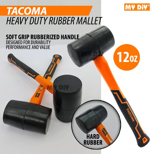 MYDIYHOMEDEPOT - TACOMA Heavy Duty Rubber Mallet Hammer With TPR Anti ...
