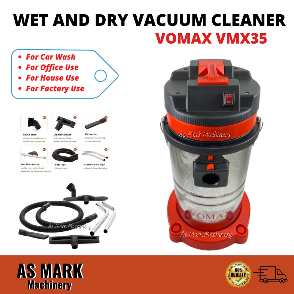 VOMAX VMX35 35L WET AND DRY VACUUM CLEANER 1800W | Shopee Malaysia