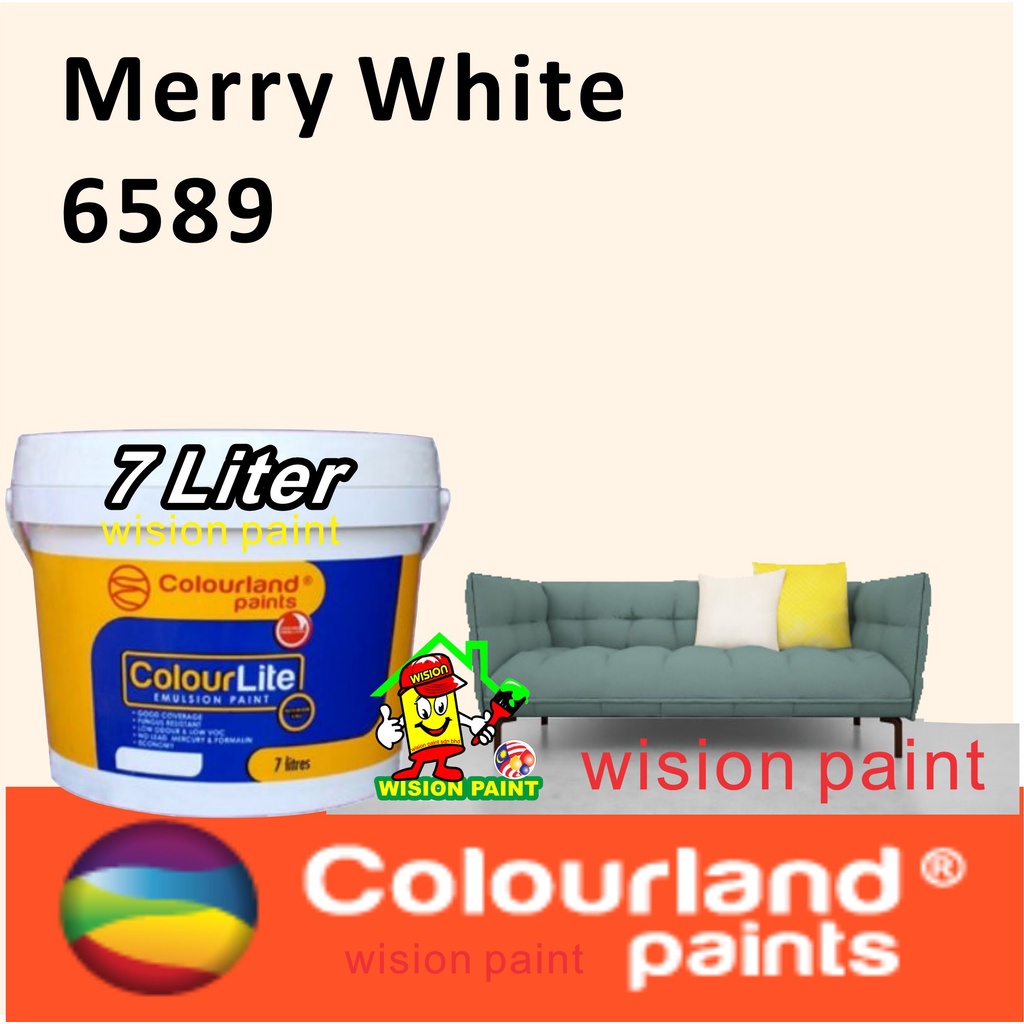 6589 merry white *📌📌* ( 7L ColourLite ) Colourland Paint Interior ...