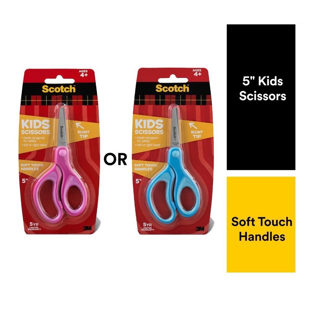 3M Kids Scissors with Soft Touch Handles 5" ( Blue / Pink / Purple ...