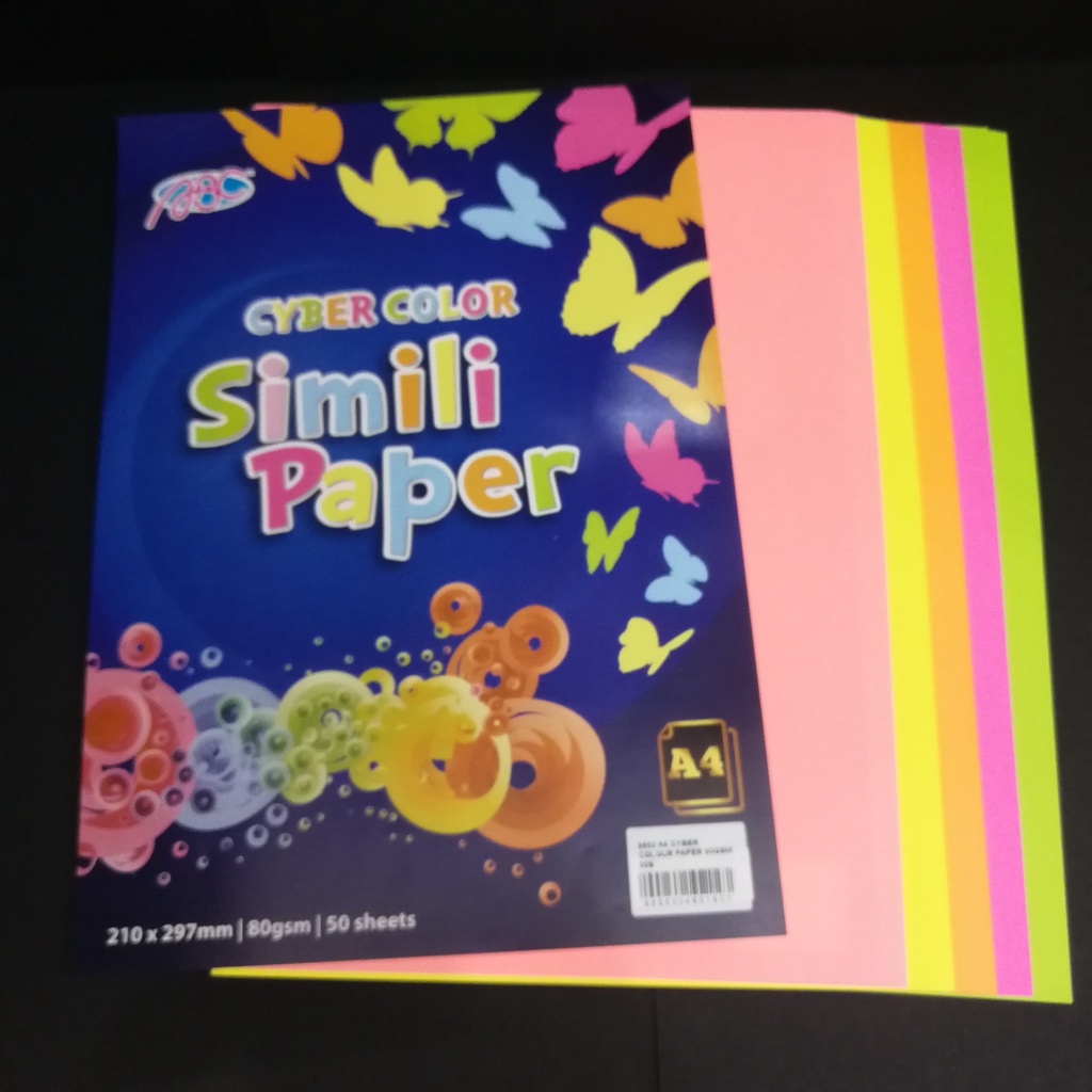 A4 80gsm 50 sheets Cyber Colour Simili Paper Kertas Warna [Ready Stock ...