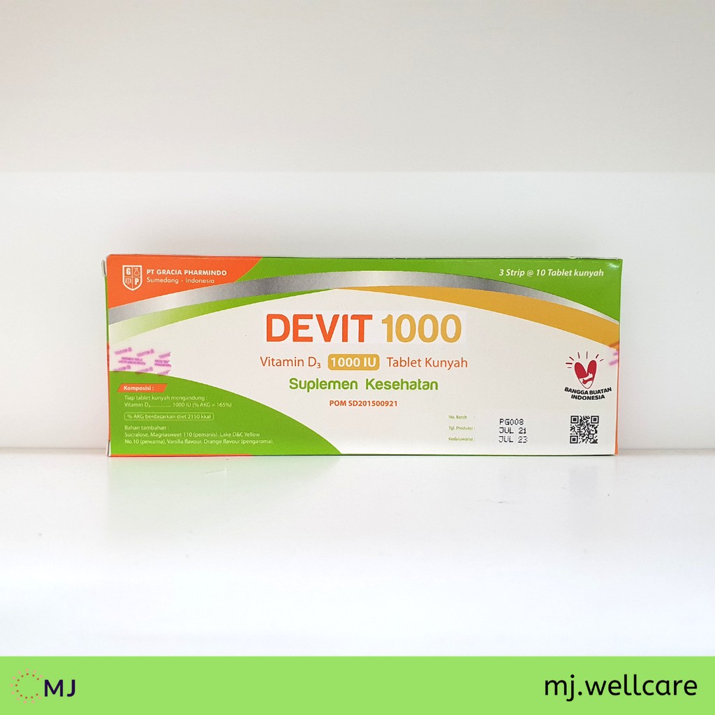 Devit 1000 D3 1000 IU / Box Of 30 Chewable Tablets | Shopee Malaysia
