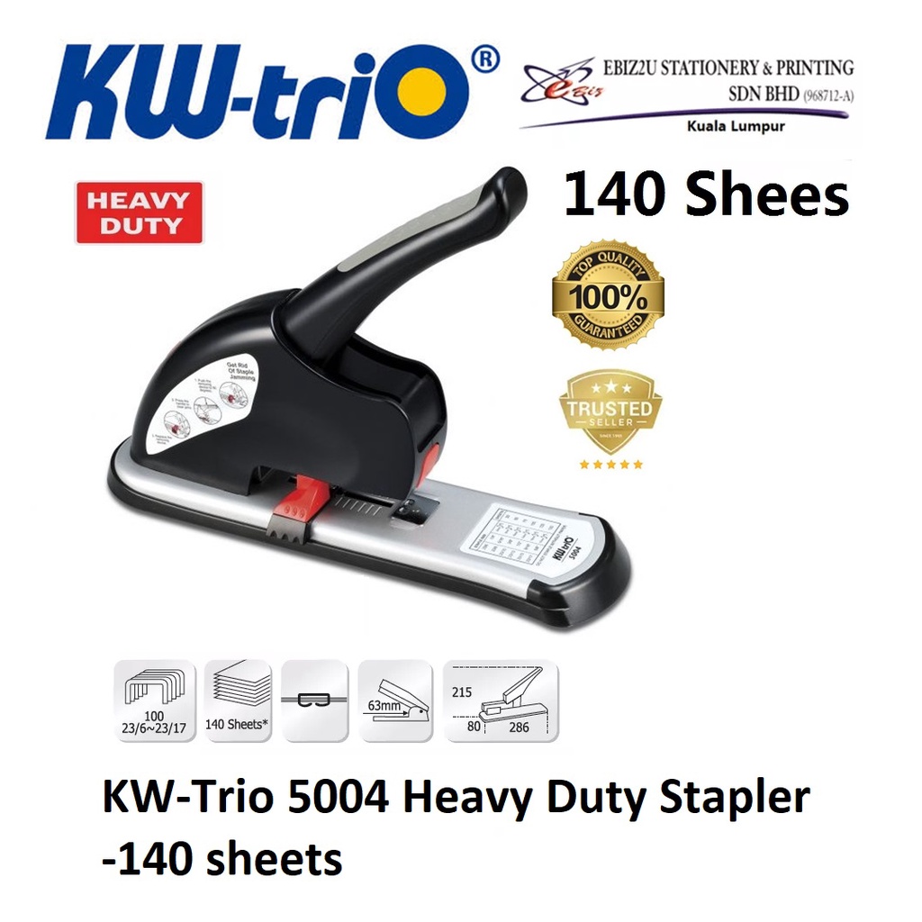 [Ready Stock] KW-Trio 5004 Heavy Duty Stapler-140 sheets pengokot, stapler paper, Heavy Duty ...