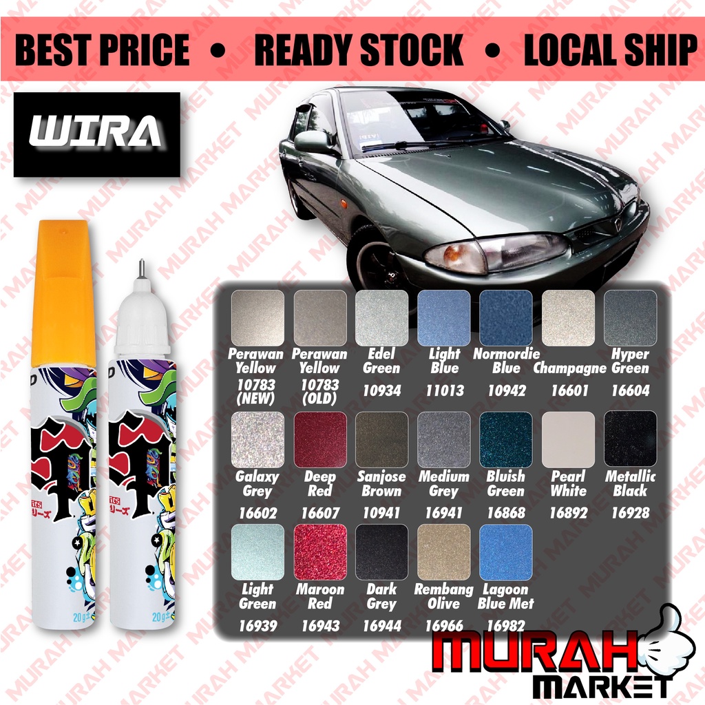 Touch Up Pen [ PROTON WIRA ] Car Kereta Paint Repair Restored Paint ...
