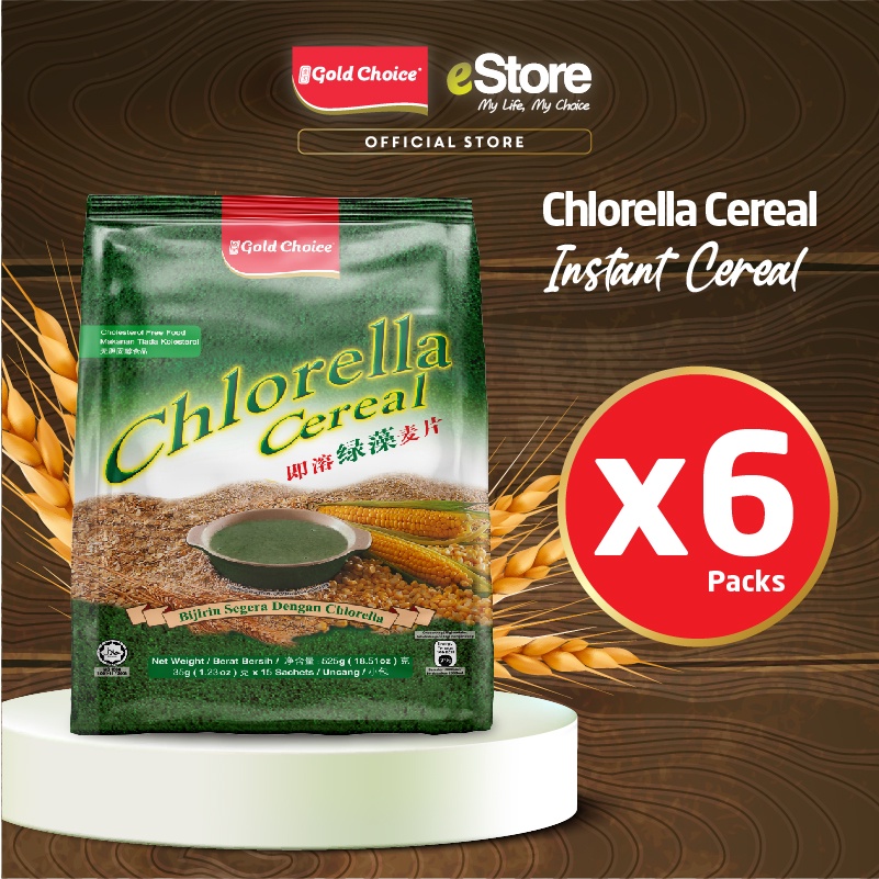 GOLD CHOICE Instant Chlorella Cereal - (35g X 15'S) X 6 Packs Bundle ...