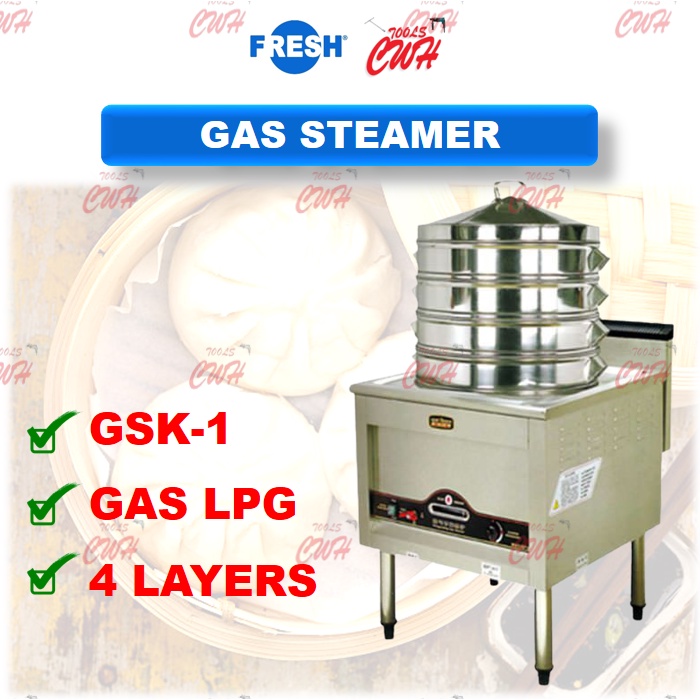 FRESH 4 LAYERS GAS STEAMER GSK-1 BUN PAU CORN FISH RICE STEAMED GAS ...