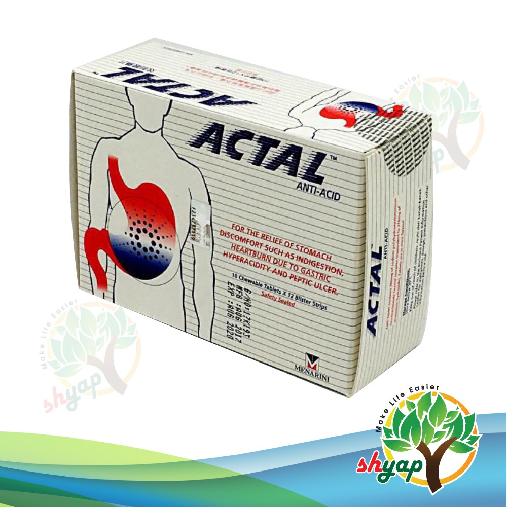 Actal Anti-acid Antacid for Gastric & Heartburn ( 12 x 10's ) **Exp: 01 ...